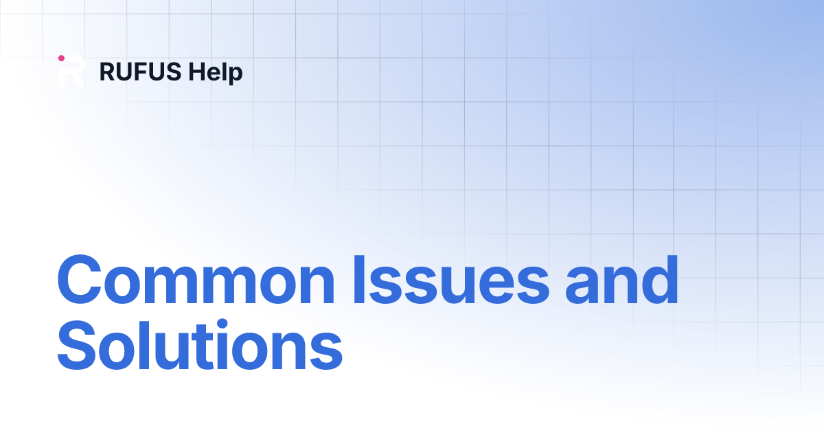 Common Issues and Solutions | RUFUS Timing App | RUFUS Help